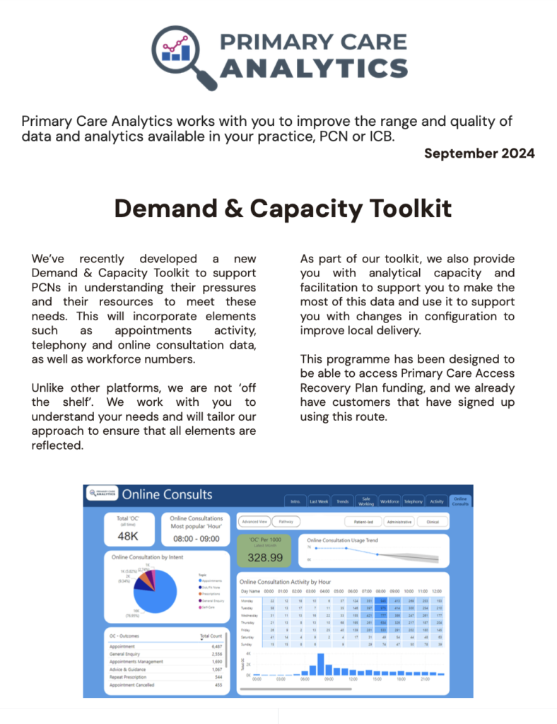 September Newsletter - Primary Care Analytics